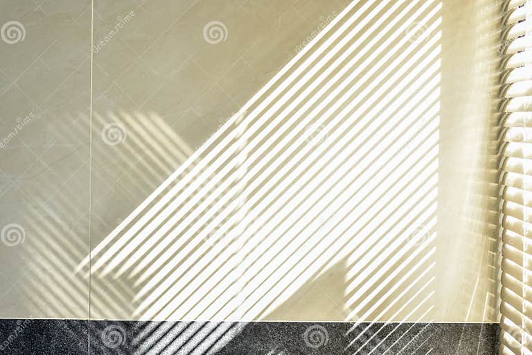 Abstract of Light and Shadow through Blind Window. Stock Image - Image ...