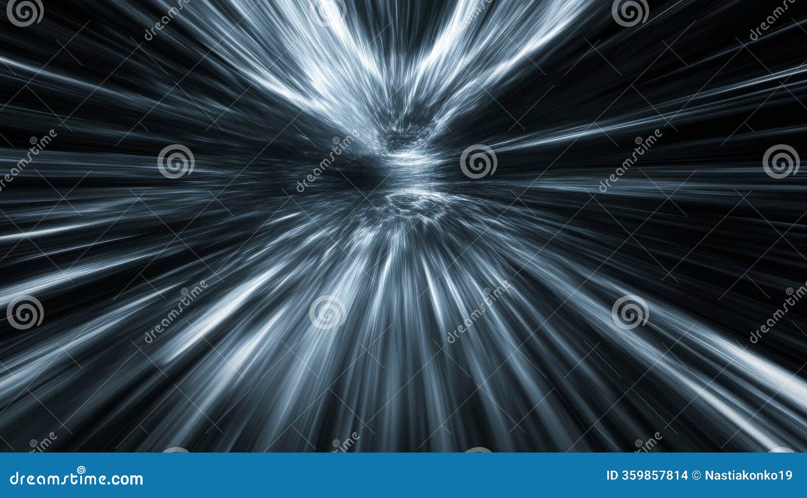 Abstract Light Speed Motion in Space, Futuristic Warp Drive Effect. Technology and Science ...