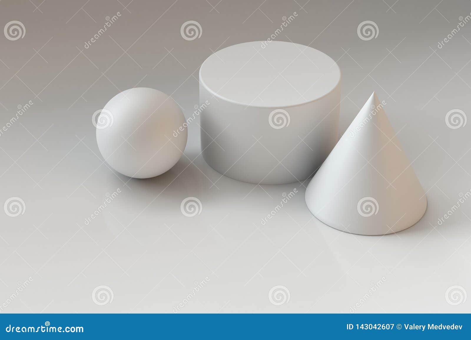 Cone Cylinder Sphere Cuboid And Triangular Prism 3D Vector Illustration ...