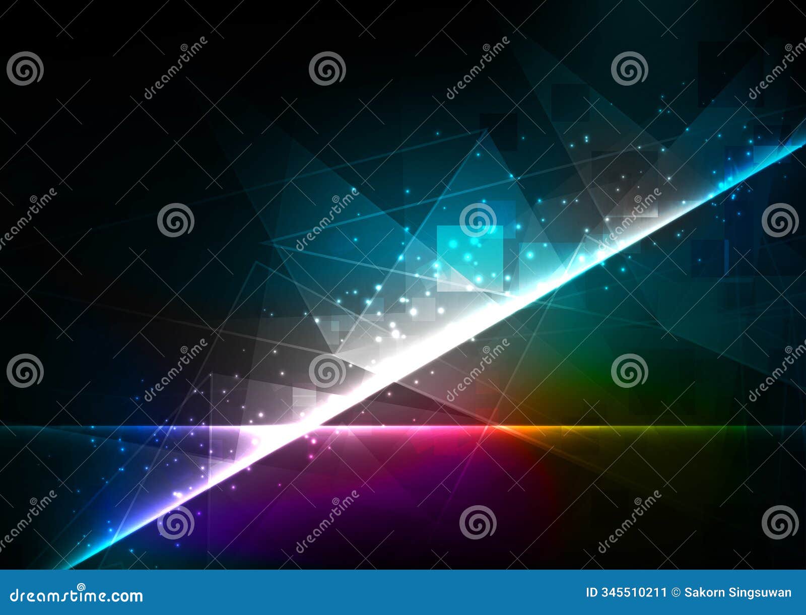Abstract Light Technology Concept Design. Neon Abstract, Reflection ...