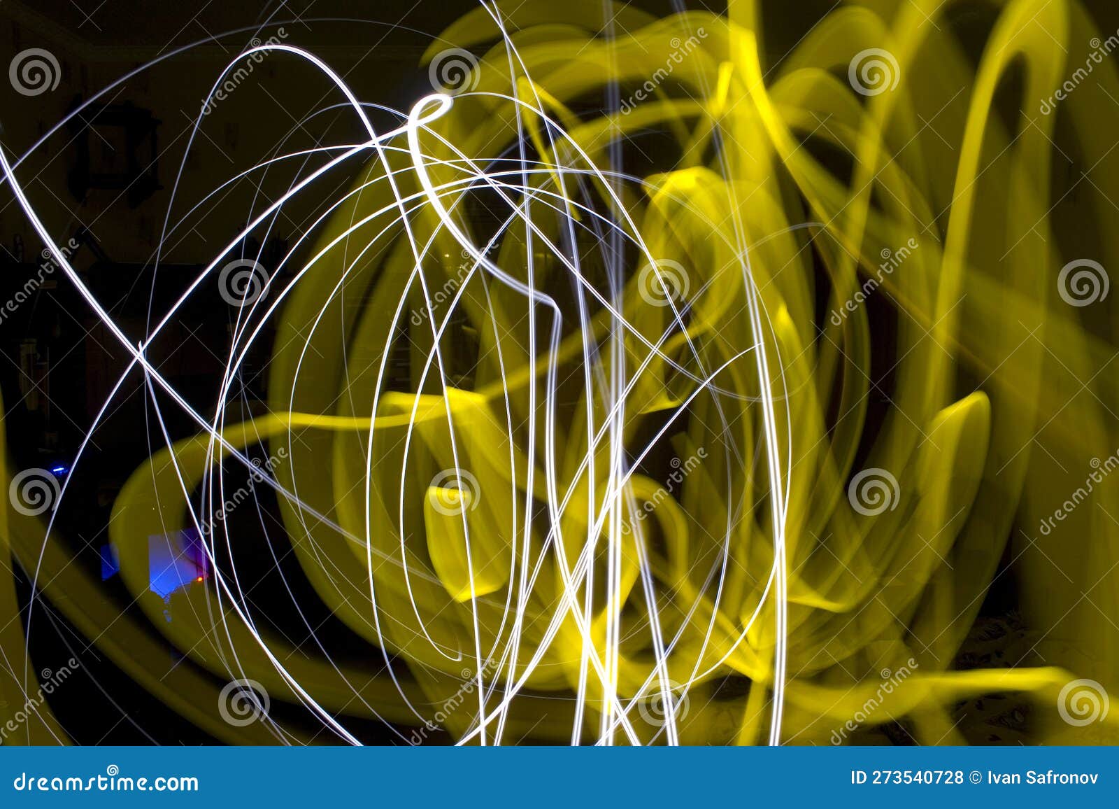 Abstract Light Trails on a Black Background, Closeup of Photo Stock ...