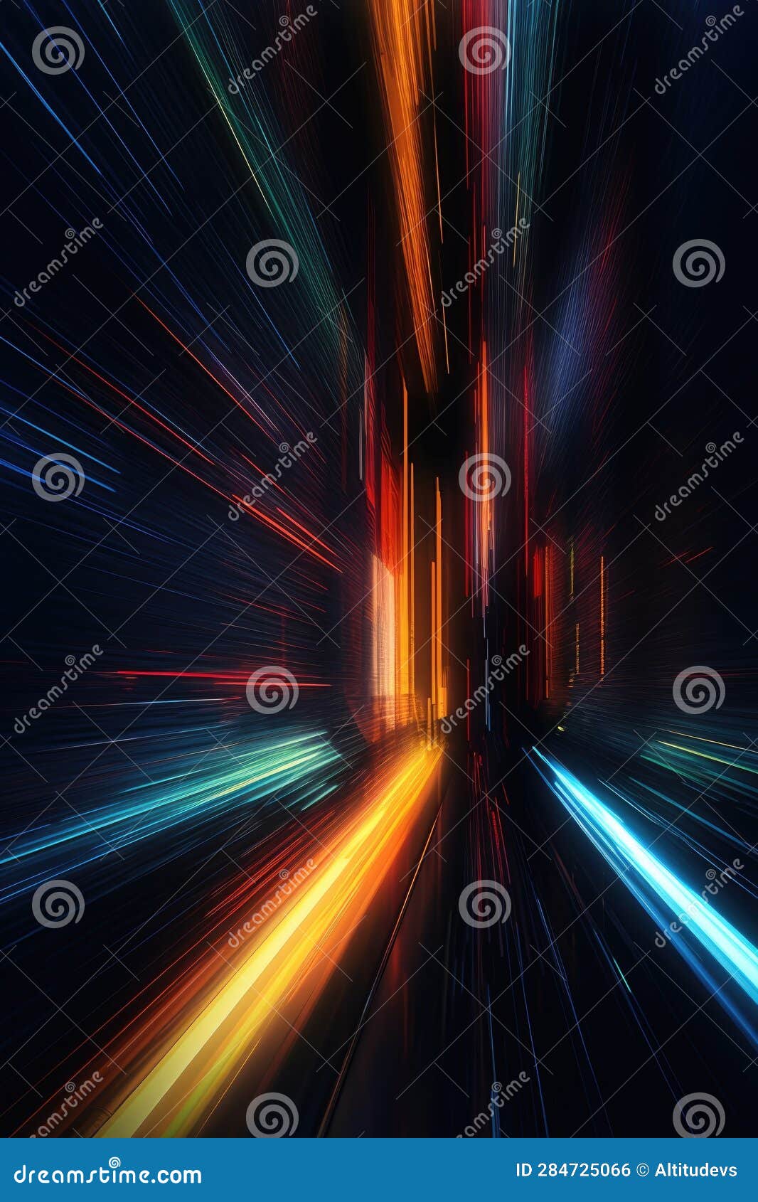 Abstract Light Trails in a Dark Setting Stock Photo - Image of ...