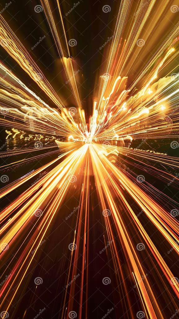 Abstract Light Trails with a Zoom Burst Effect Stock Image - Image of ...