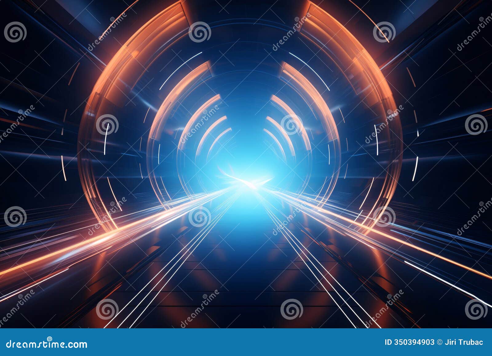 Abstract Light Tunnel. Corridor with Neon Light. Hi-tech Sci-fi ...