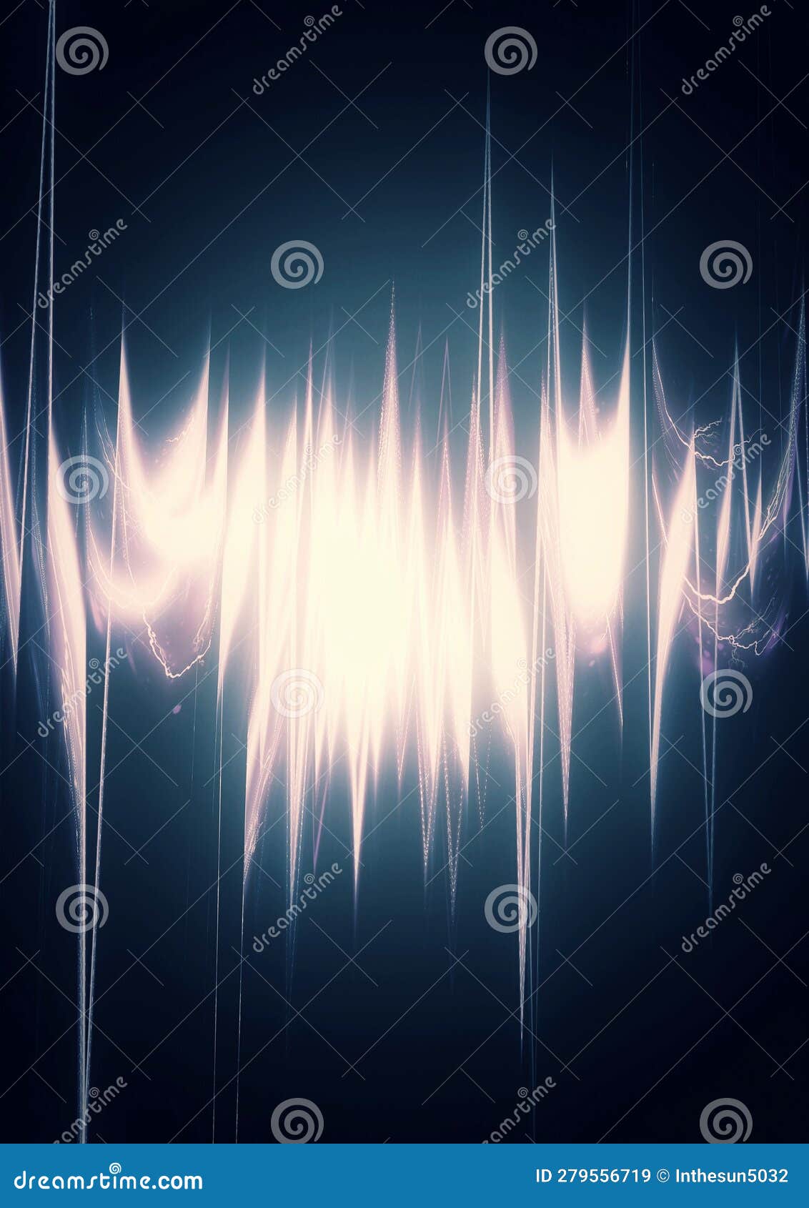 Abstract Light Waveform and Black Background Stock Illustration ...