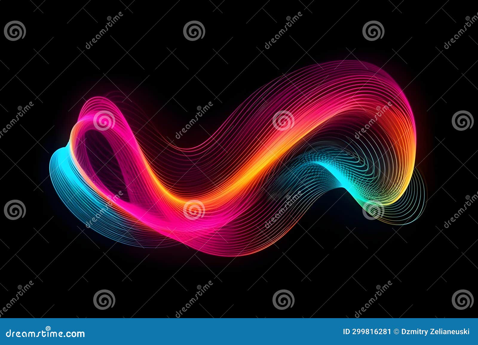 Abstract Light Waves. Generative AI Stock Illustration - Illustration ...