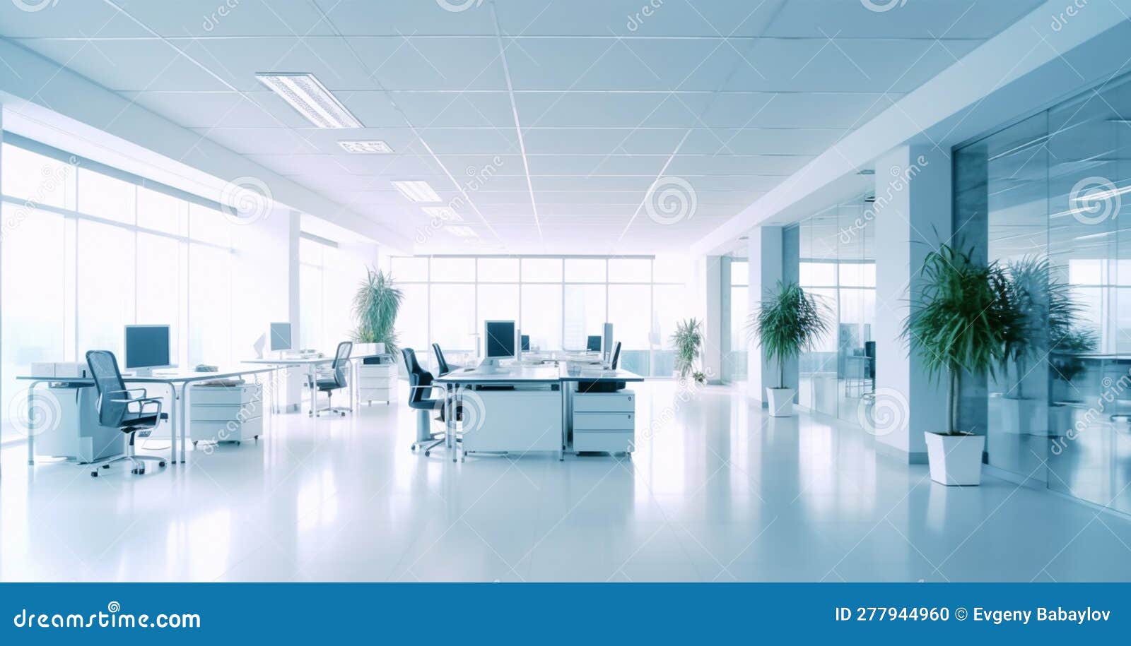 Abstract Light White Blurred Office Background without People - AI ...