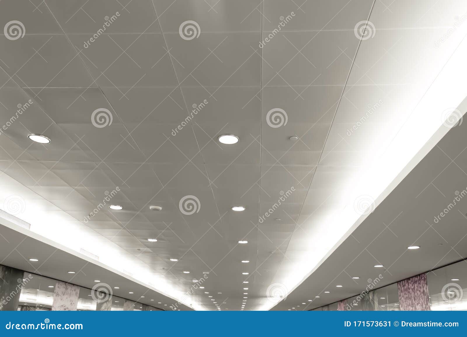 Abstract Lighting on the Ceiling. Stock Image - Image of silver, modern ...