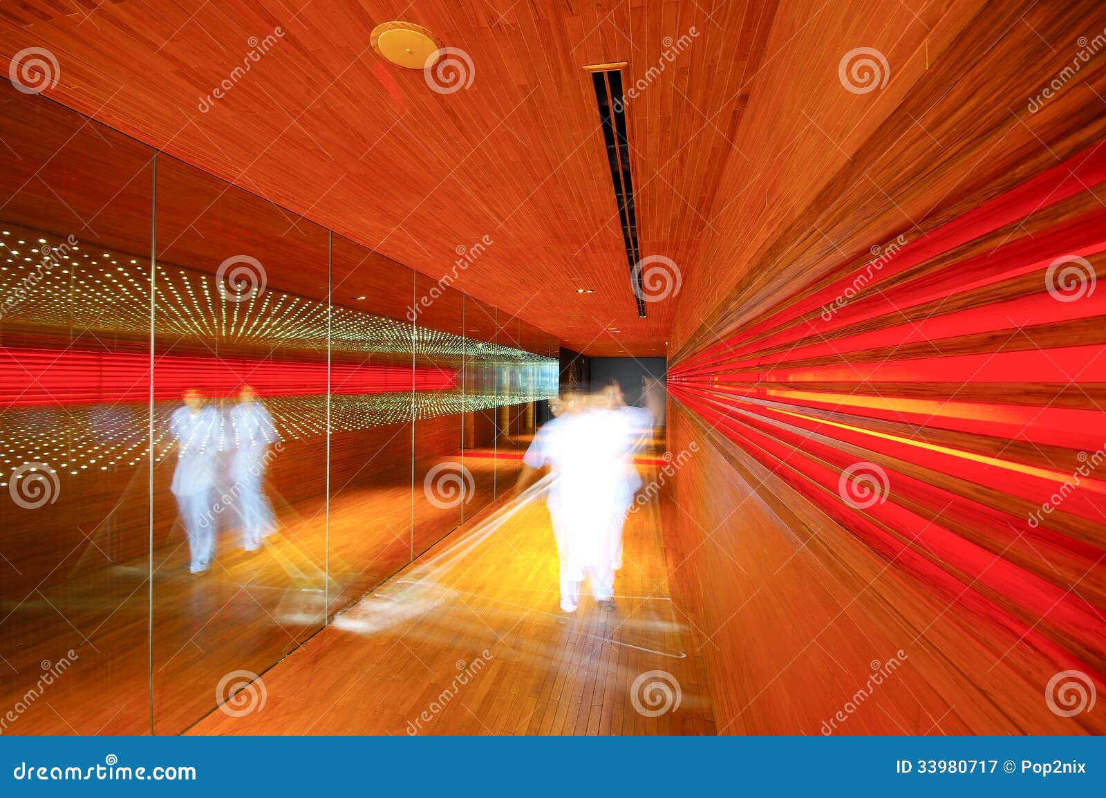 Abstract Lighting Wood Walkway in Restaurant Stock Image - Image of ...