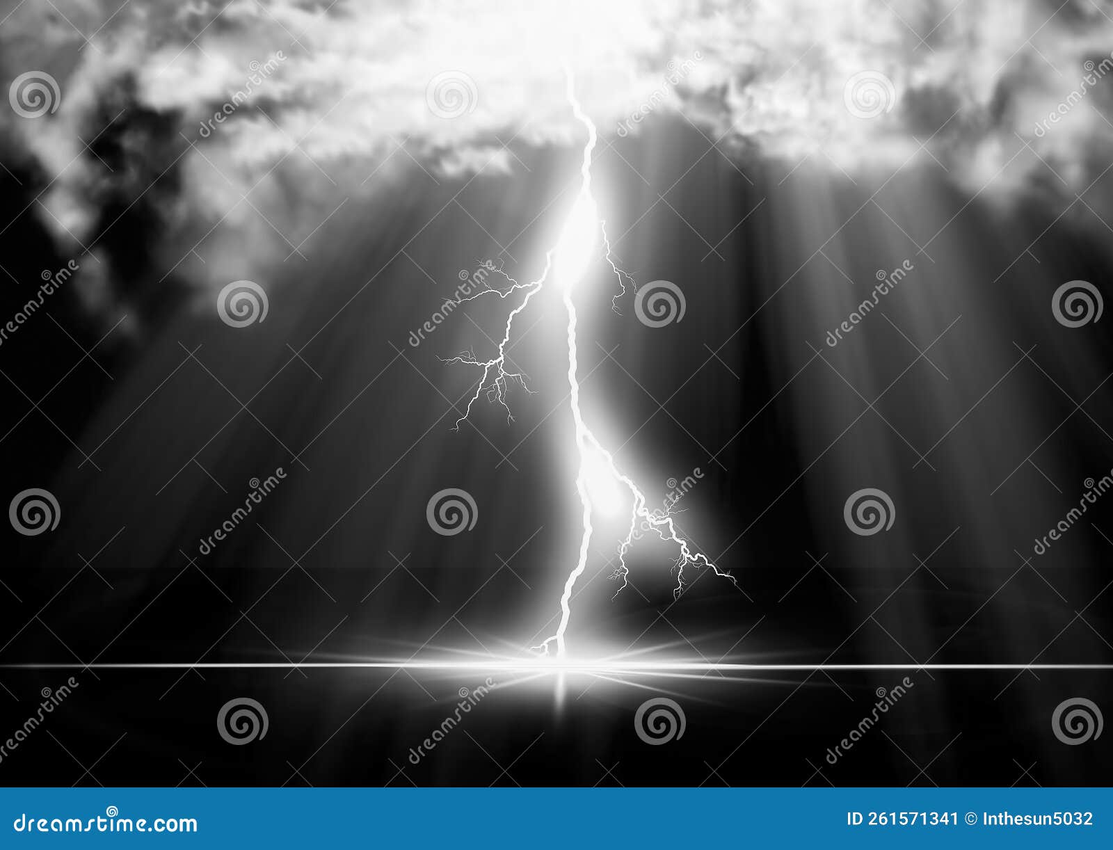 Abstract Lightning Bolt Lighting Up the Darkness in a Storm Concept ...