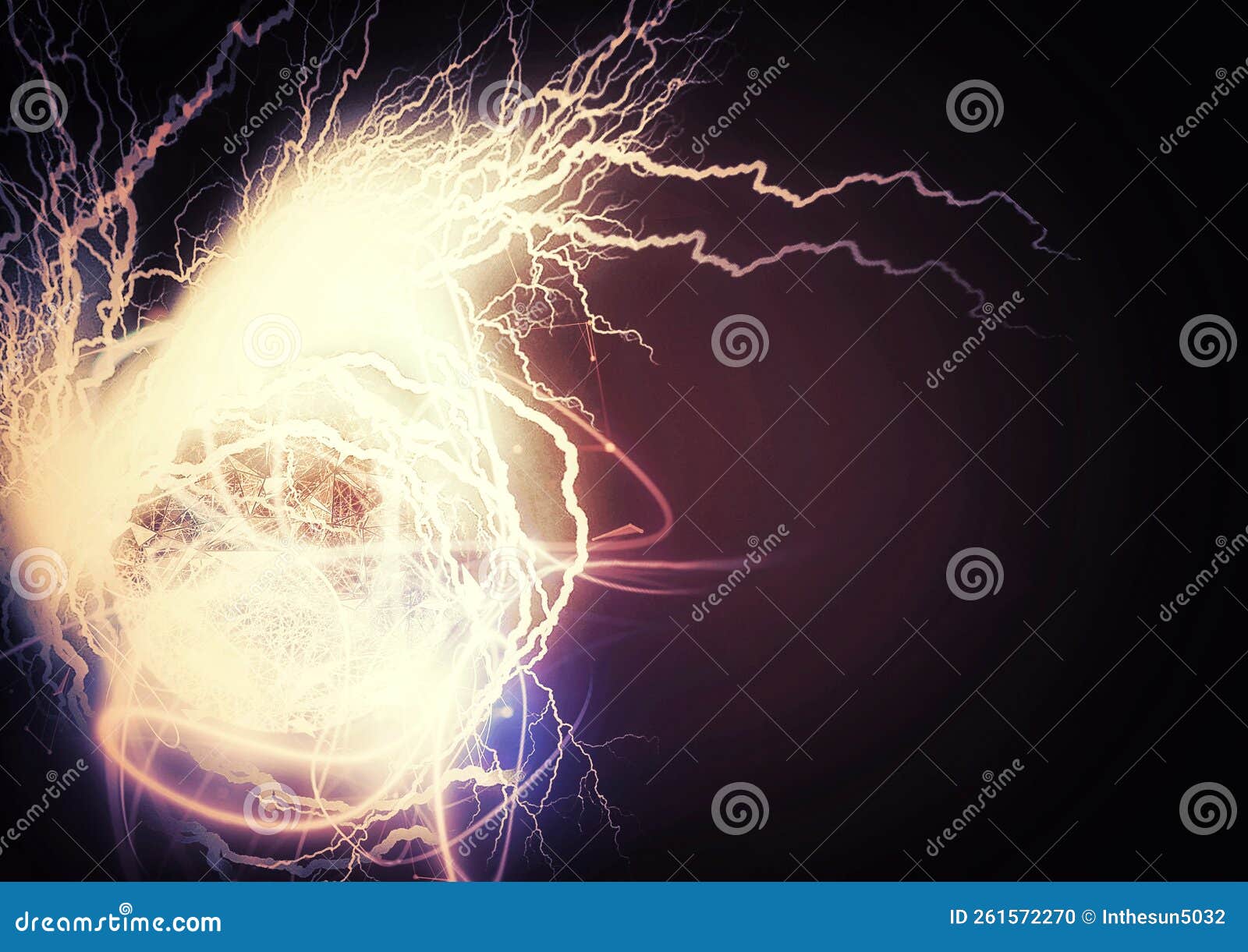 Abstract Lightning Bolt Lighting Up the Darkness in a Storm Concept ...