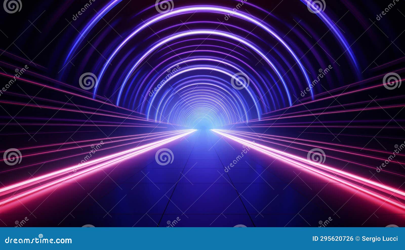 Abstract Lights Circle Background. Neon Lights, Laser Rays, Glowing ...