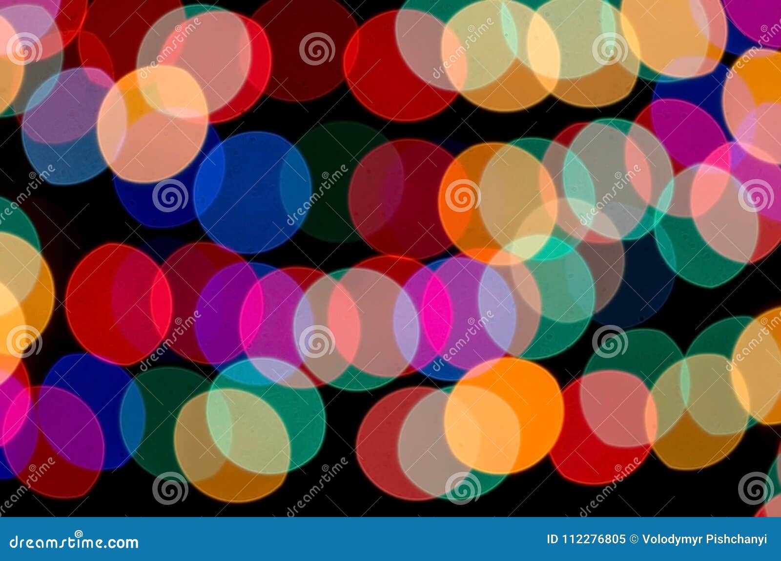 Circles of Irregular Shapes of Different Colors on a Black Background ...
