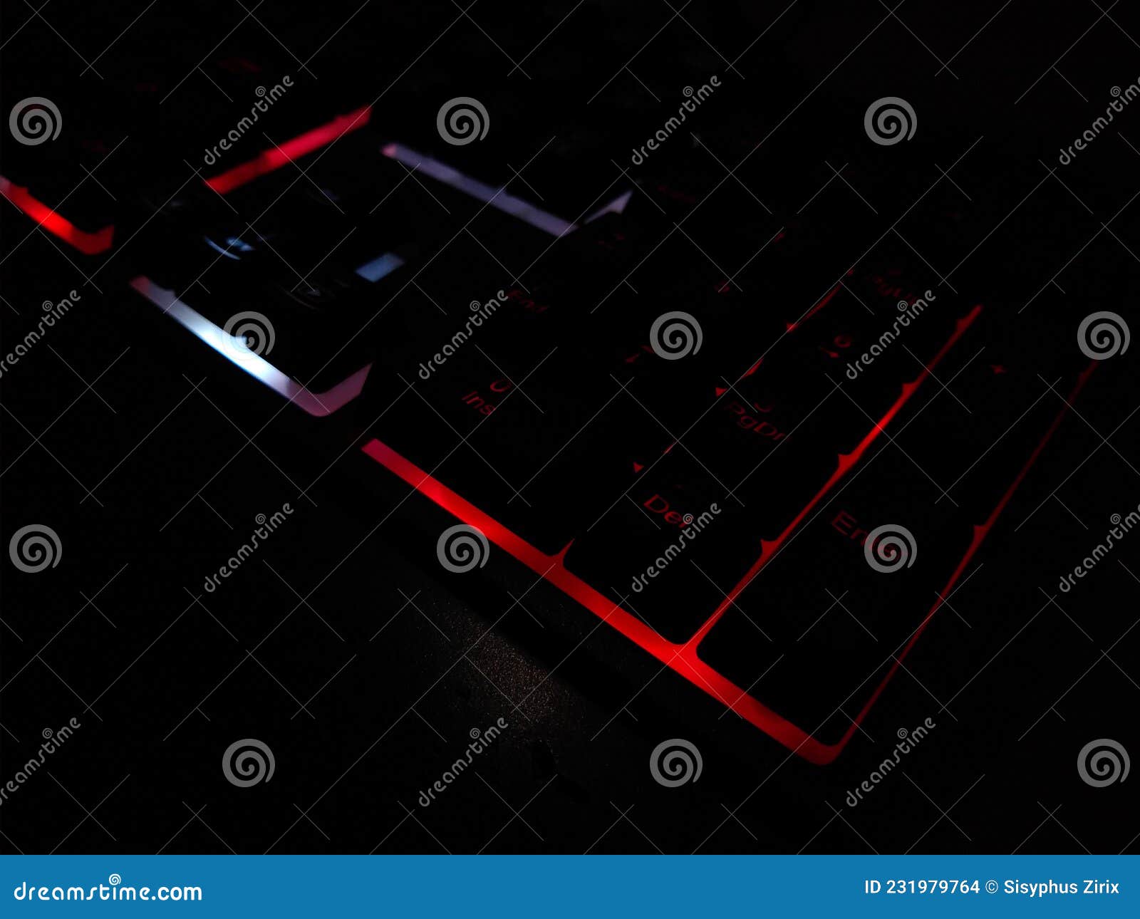 Abstract Lights, Computer Keyboard, Black Background Stock Photo ...