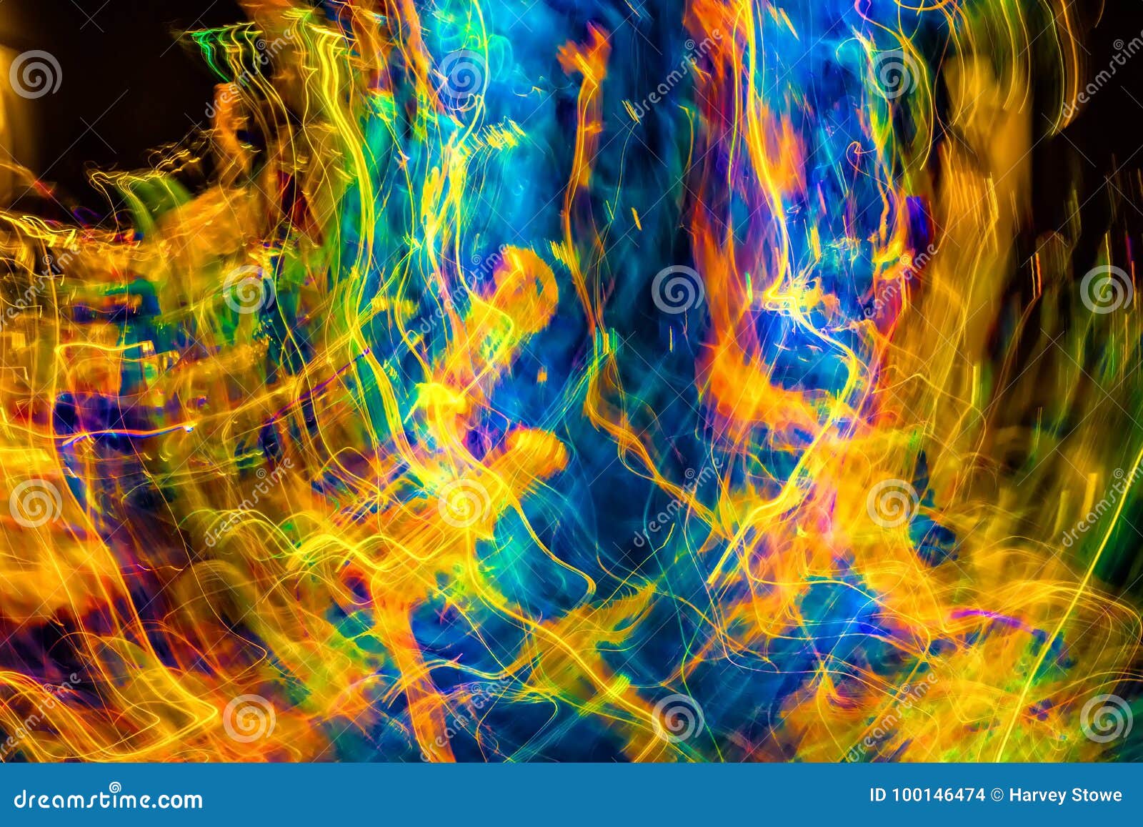 Abstract Lights in Motion with Multiple Colors.. Stock Photo - Image of ...