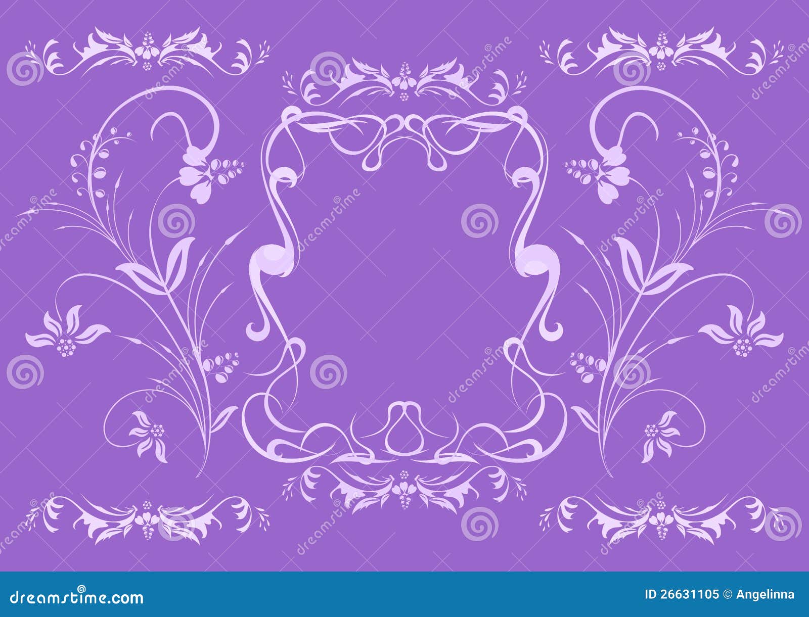 Abstract Lilac Floral Ornament Stock Vector - Illustration of lilac ...