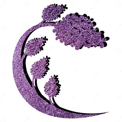 Abstract lilac tree stock illustration. Illustration of floral - 74424201