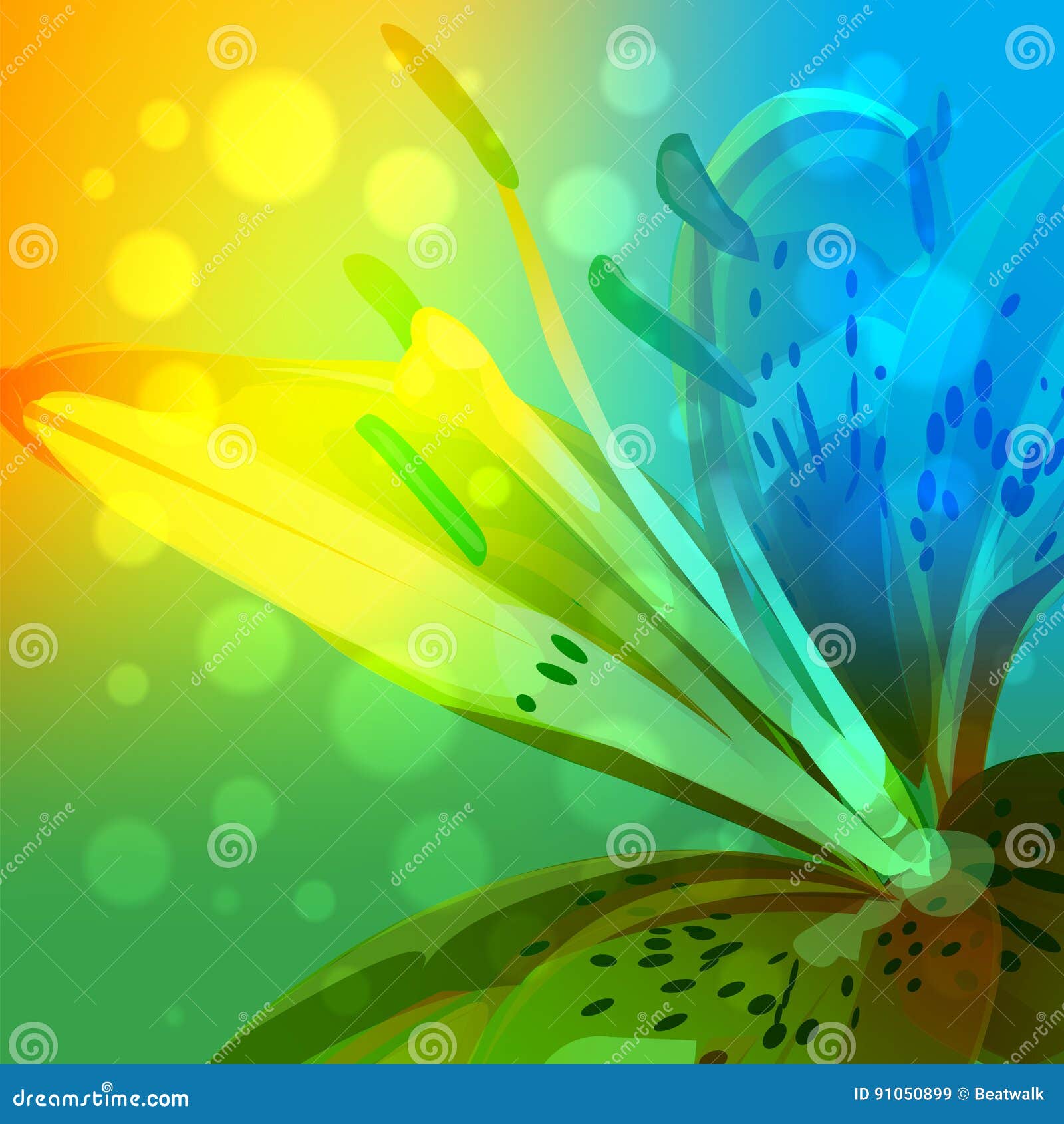 Abstract lily background stock vector. Illustration of foliage - 91050899