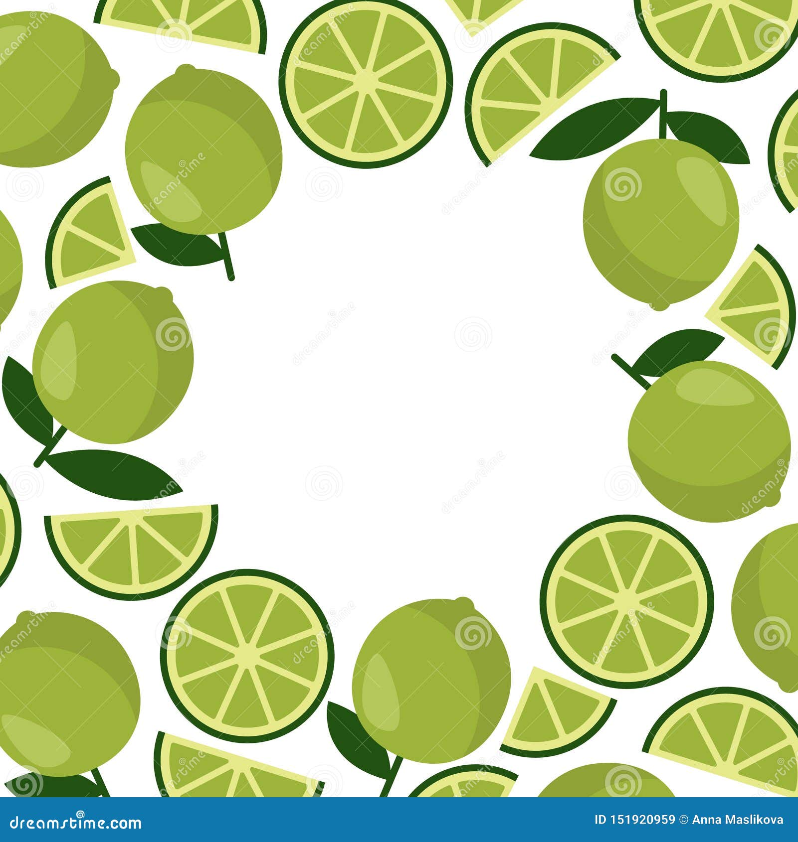 Abstract Lime Frame. Vector Drawing with Space Background. Holiday ...