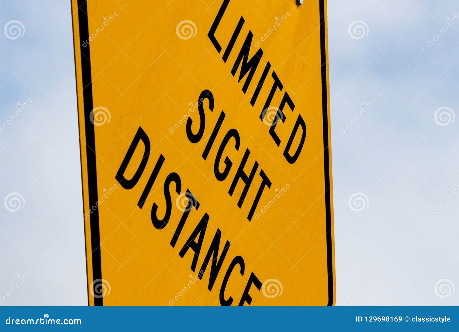 Abstract Limited Sight Distance Sign Stock Image - Image of background ...
