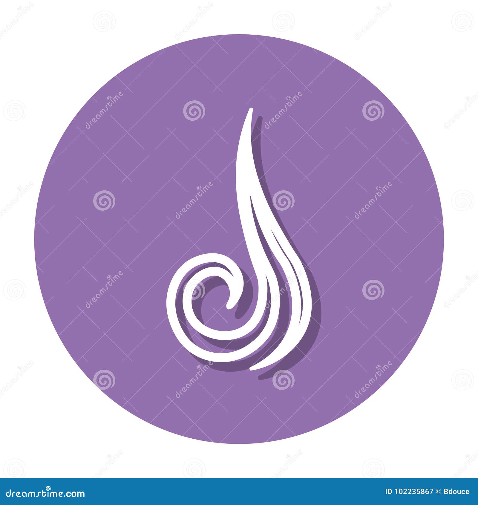 Abstract Line Air Symbol on a Circle Stock Vector - Illustration of ...