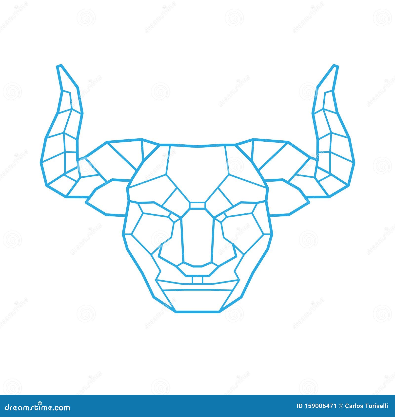 Abstract Line Art - Bull Head Stock Vector - Illustration of abstract ...