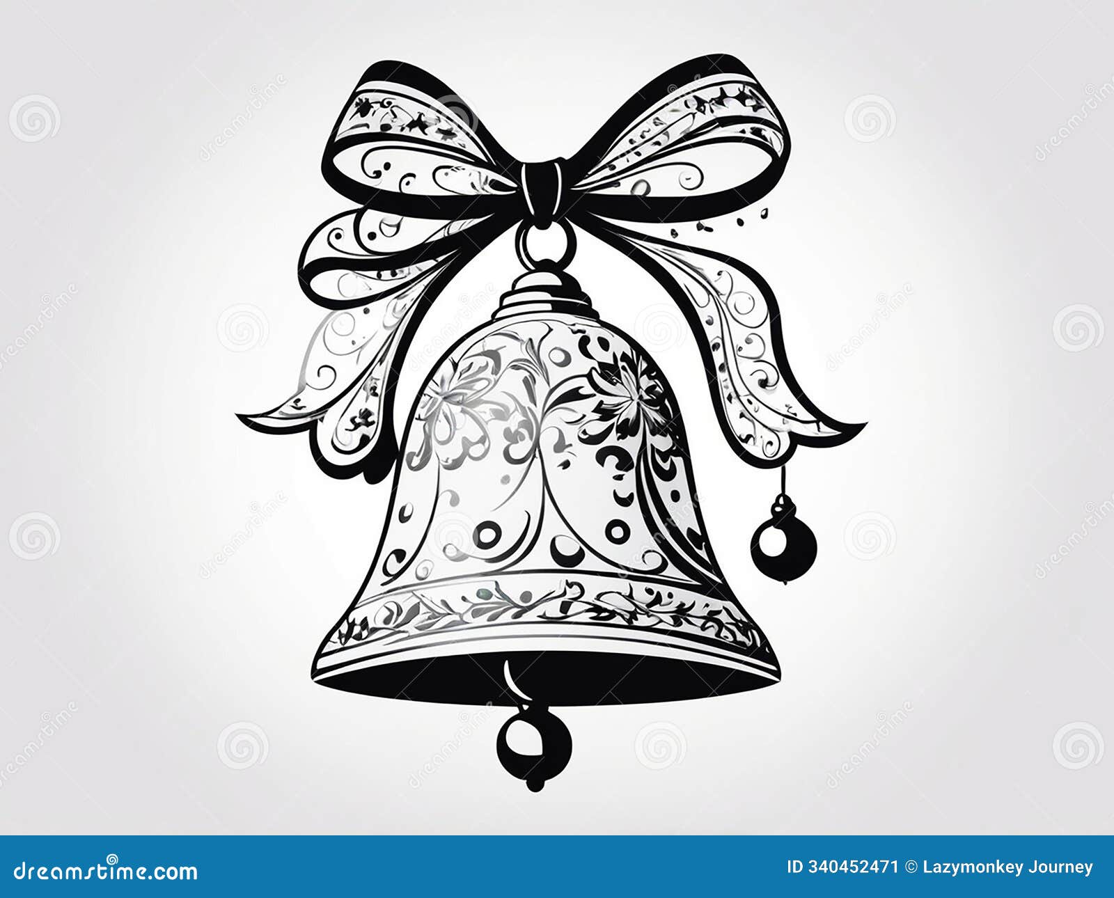 Abstract a Line Art Christmas Bell Illustration, Art Stock Illustration ...