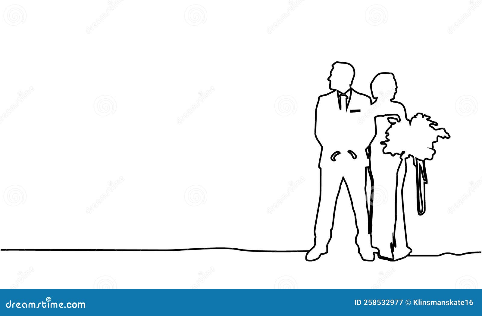 Abstract Line Art Couple Wedding Vector Design Illustration Stock ...