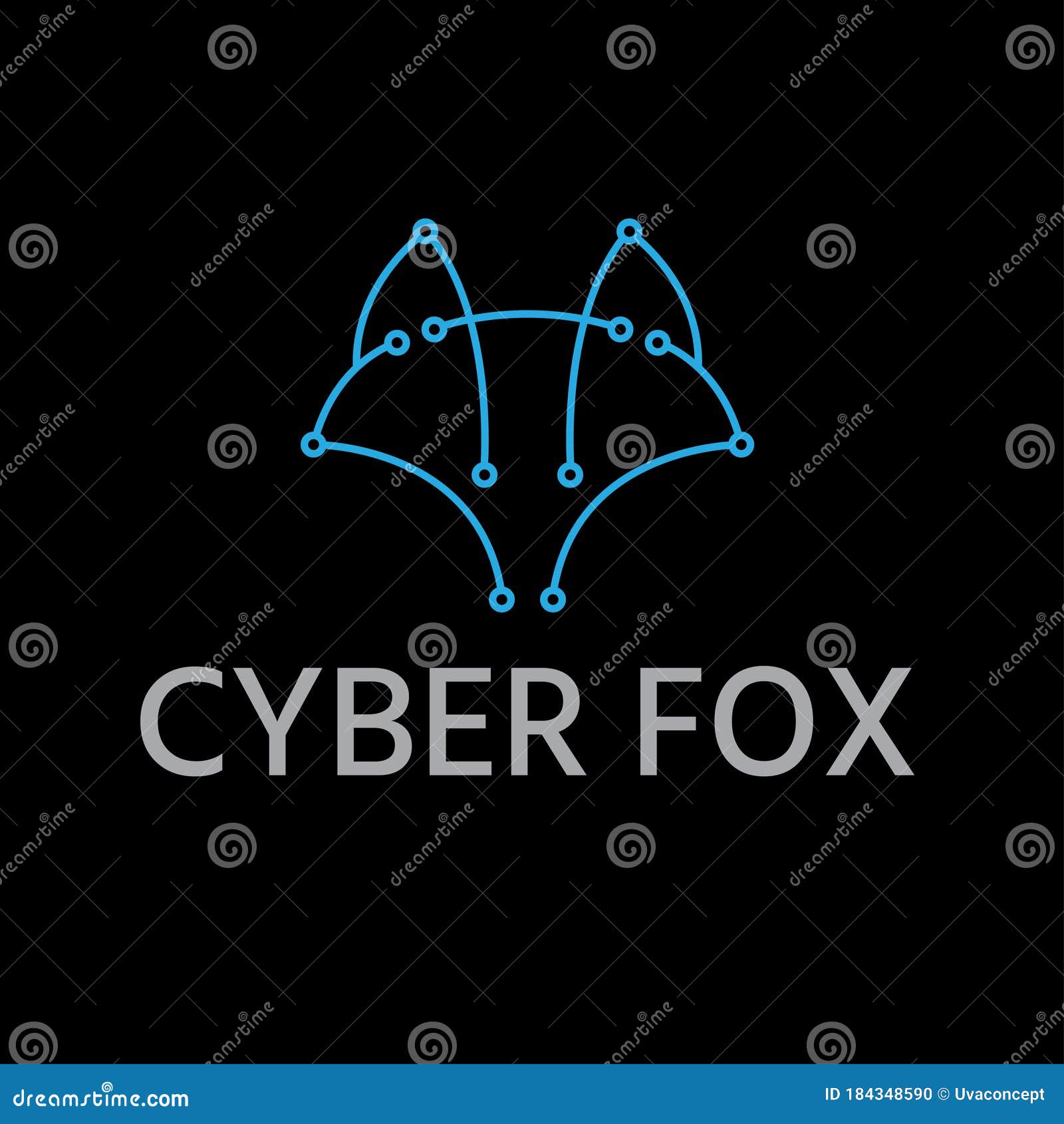 Abstract Line Art Cyber Fox Vector Design Stock Vector - Illustration ...