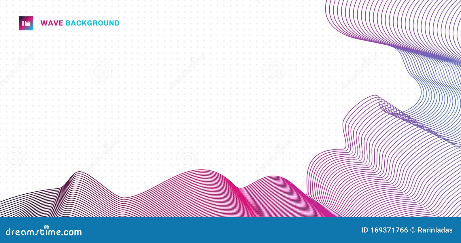 Abstract Line Art Design Pattern on Ripple Wave Curve Vibrant Gradient ...