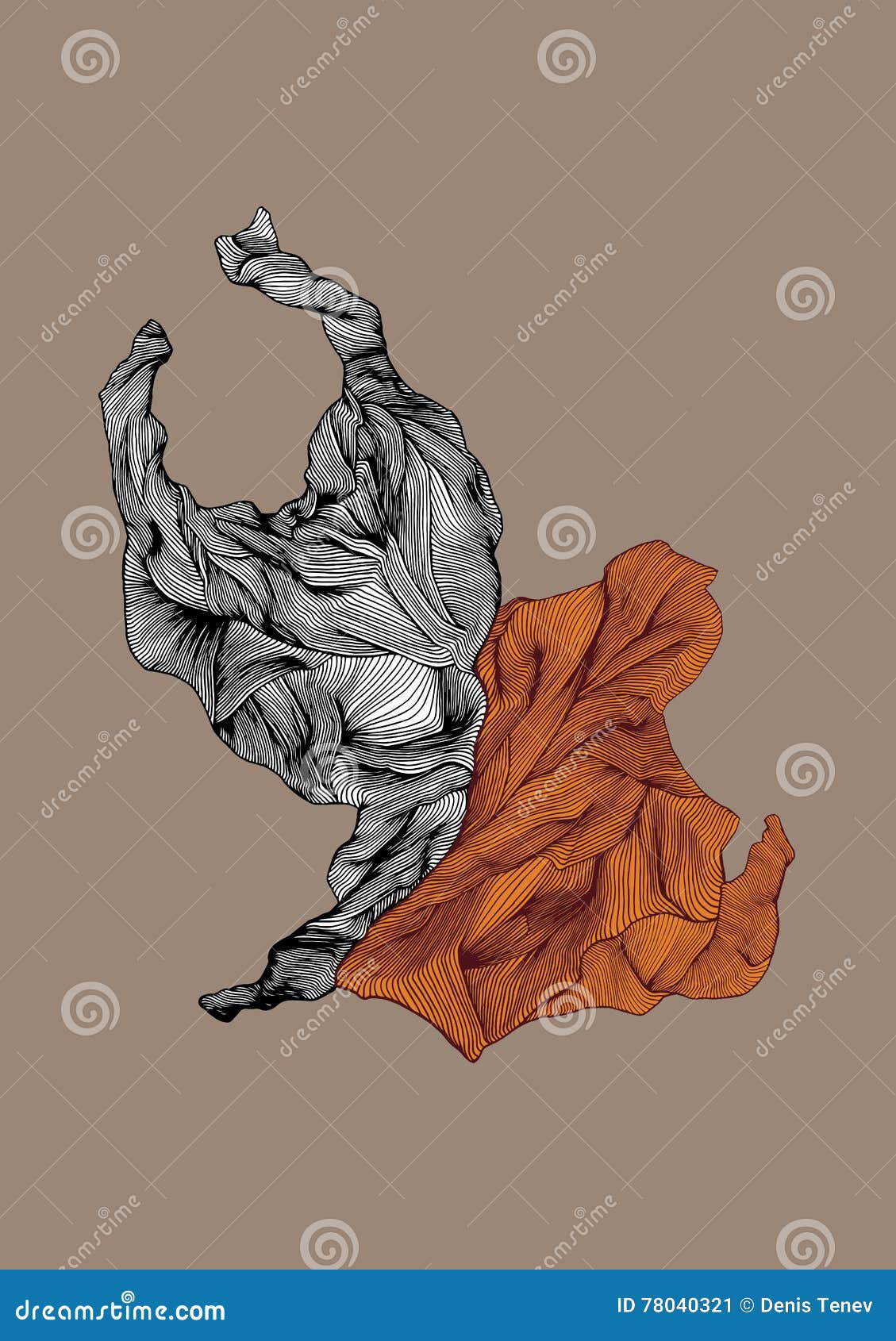 Abstract Line Art Figure stock vector. Illustration of vector - 78040321