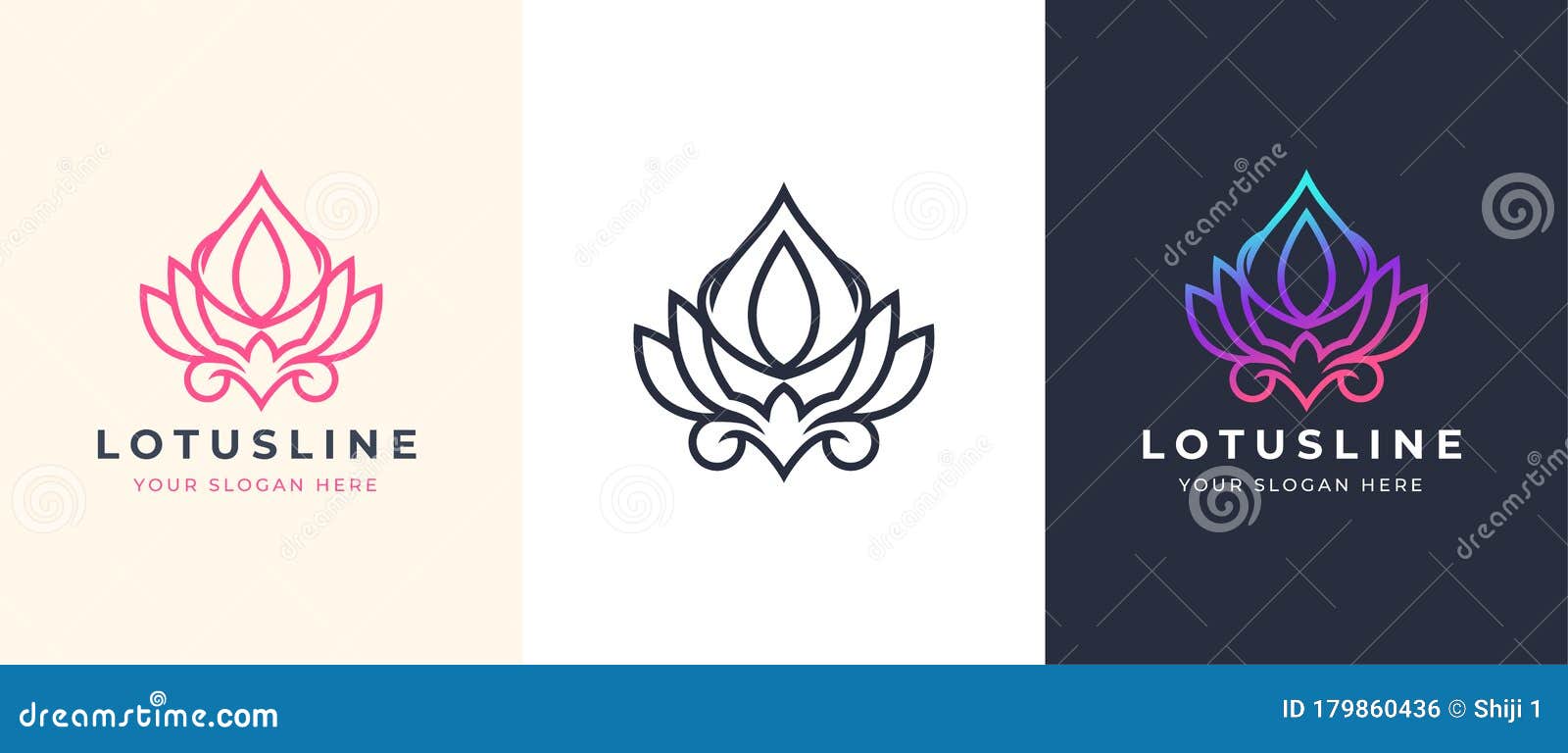 Abstract Line Art Lotus Logo Design Stock Vector - Illustration of ...