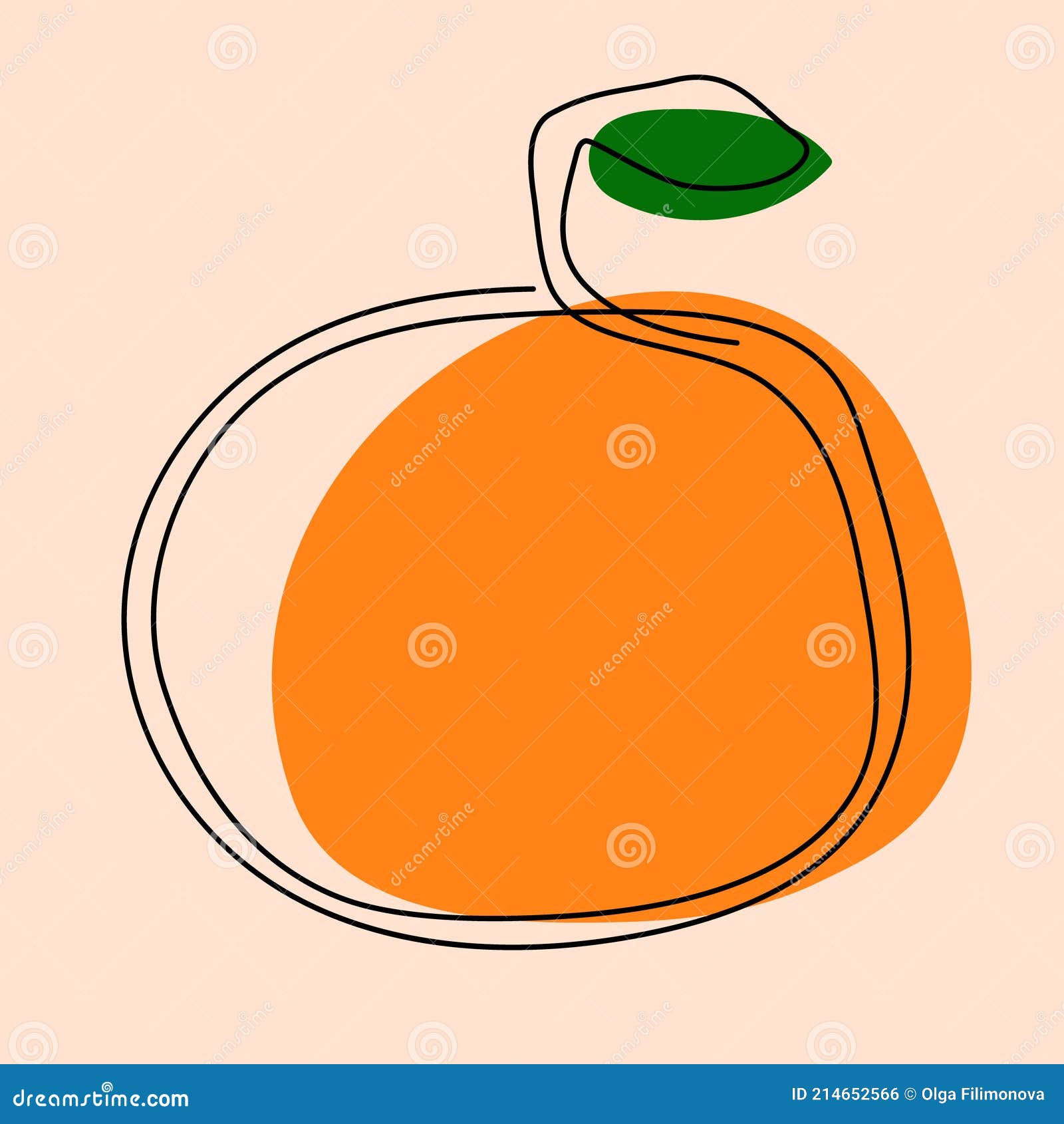 Abstract Line Art of Orange. Vector Illustration for Web-design ...