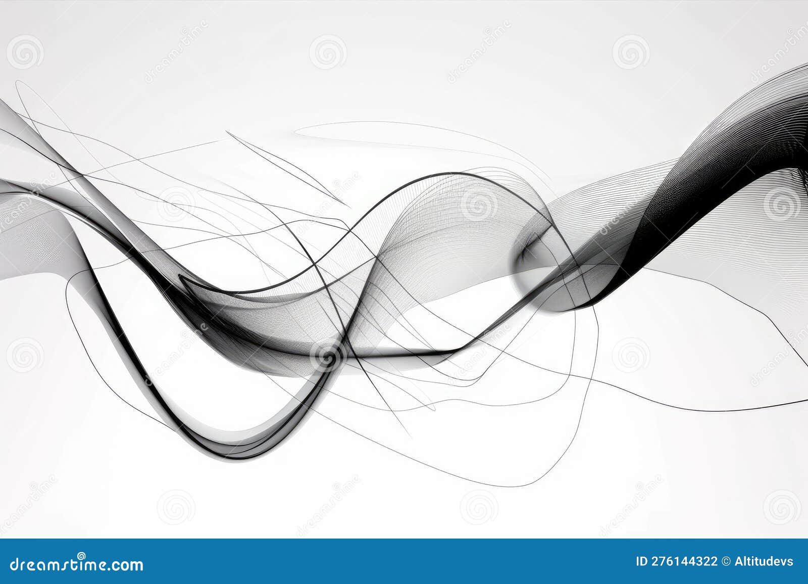 Abstract Line Art with Smooth, Curved Lines and Sharp Edges Stock ...