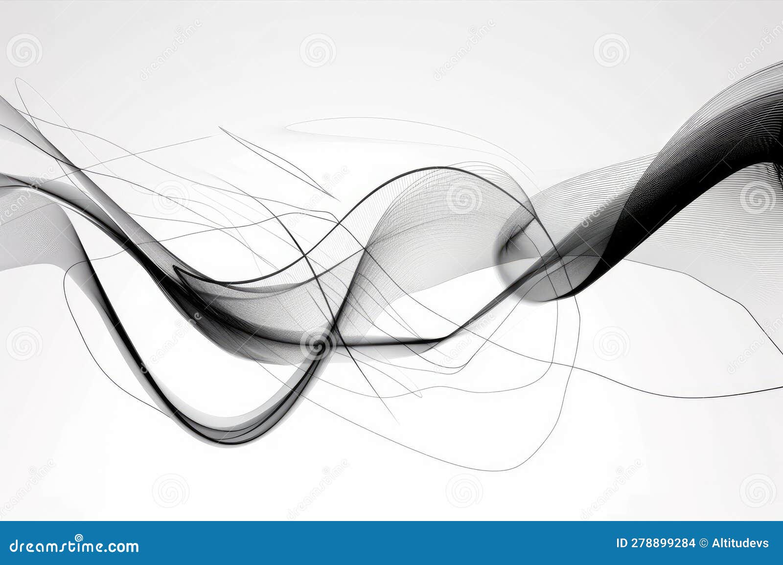 Abstract Line Art with Smooth, Curved Lines and Sharp Edges Stock ...