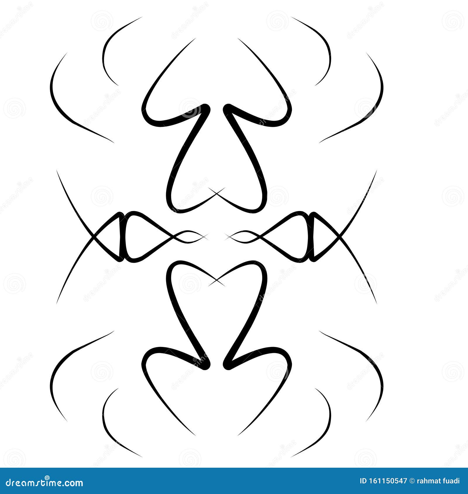 Abstract Line Art on White Background Stock Illustration - Illustration ...