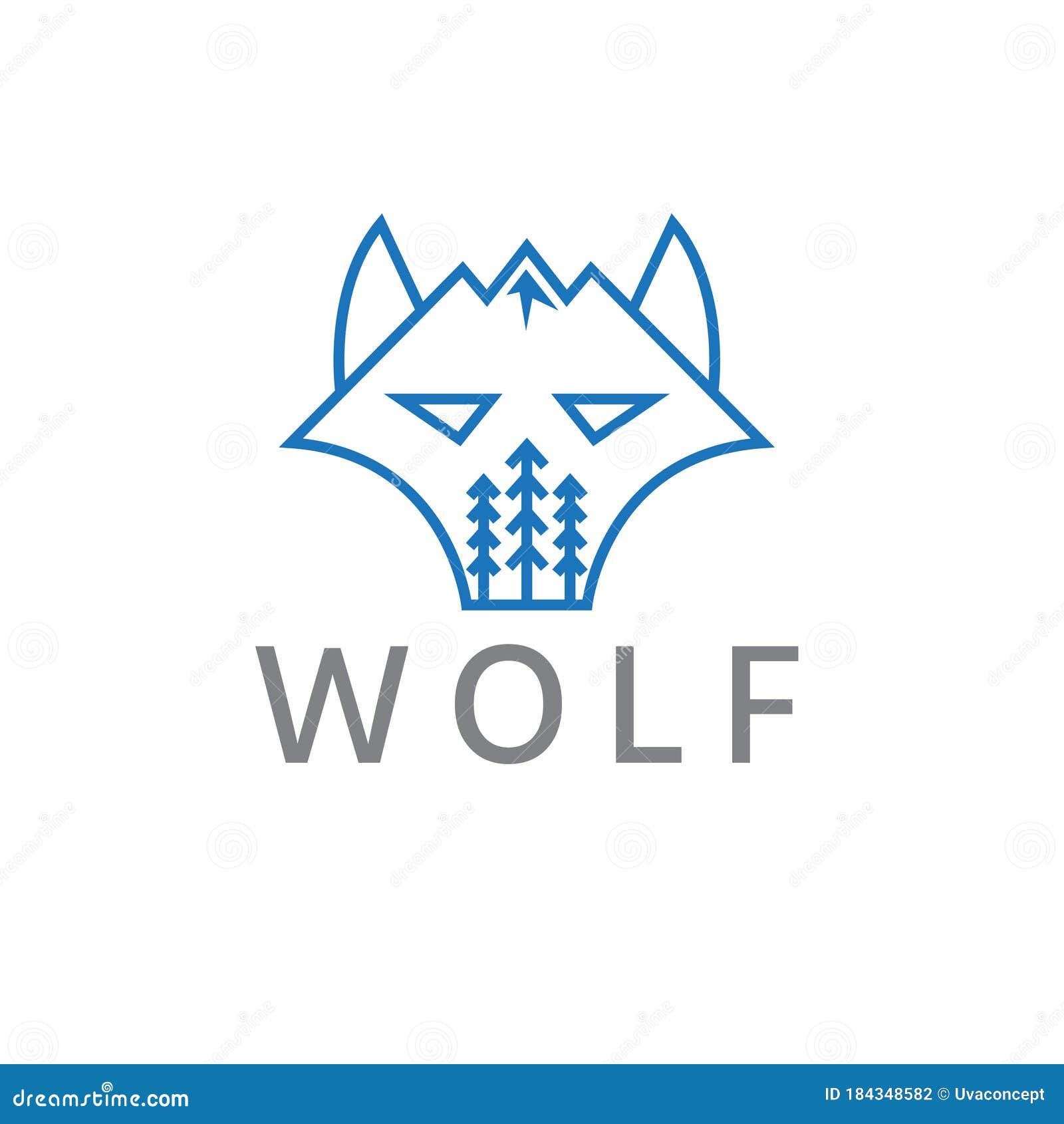 Abstract Line Art Wolf Vector Design Stock Vector - Illustration of ...