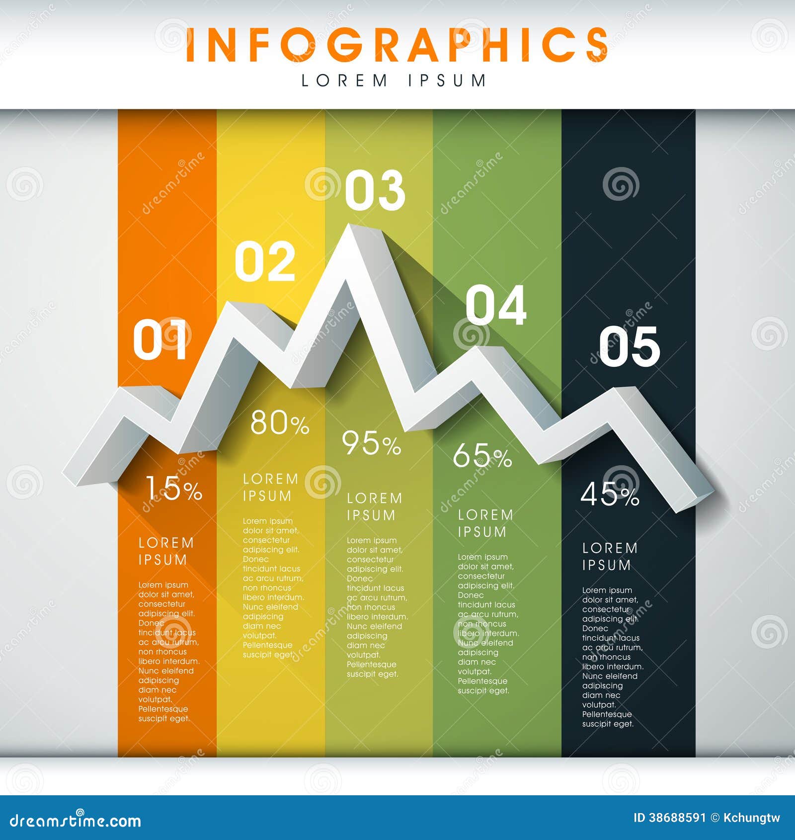 Abstract Line Chart Infographics Stock Vector - Illustration of ...