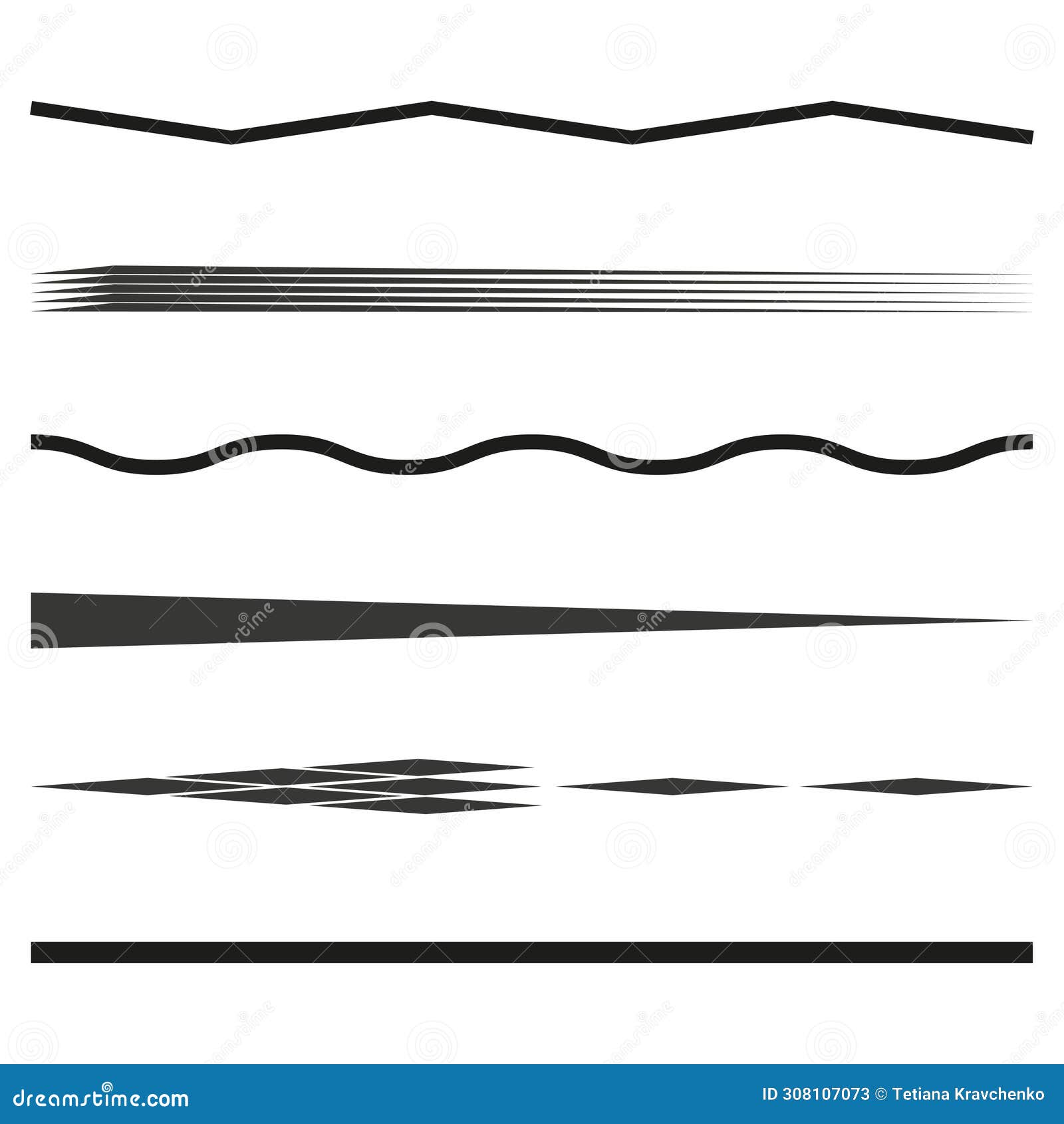 Abstract Line Dividers. Geometric and Wave Patterns. Minimal Design ...