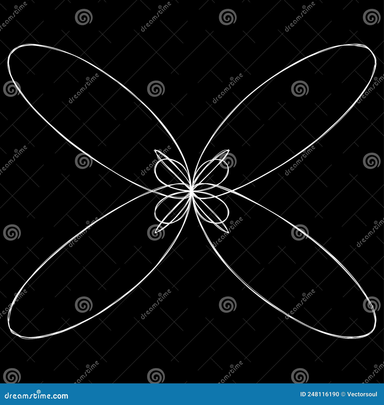 Abstract Line Drawing, Line Art Formation, Structure Stock Illustration ...