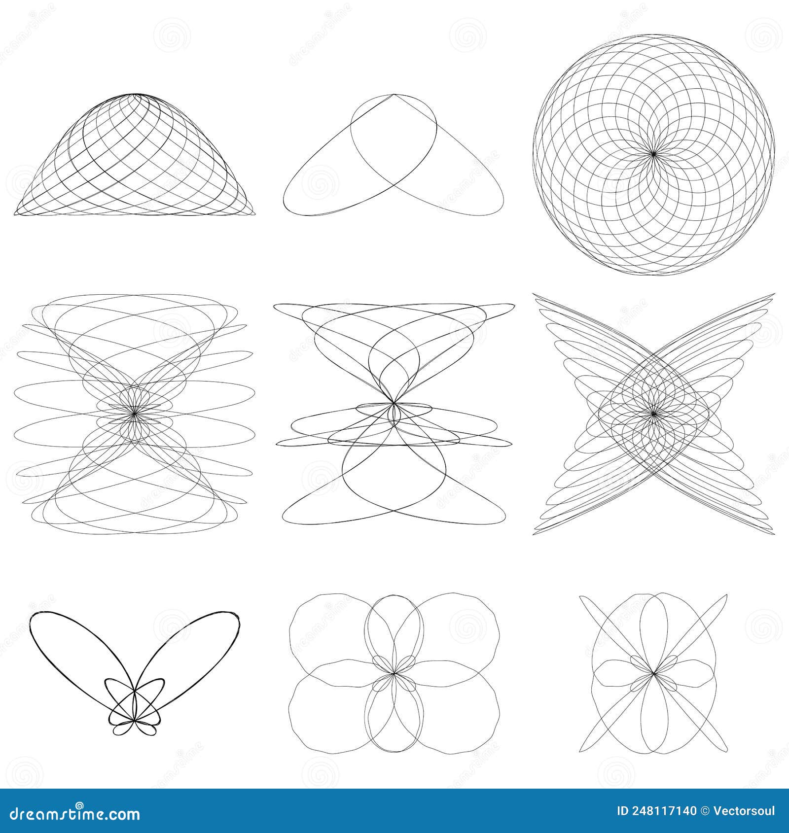 Abstract Line Drawing, Line Art Formation, Structure Stock Illustration ...