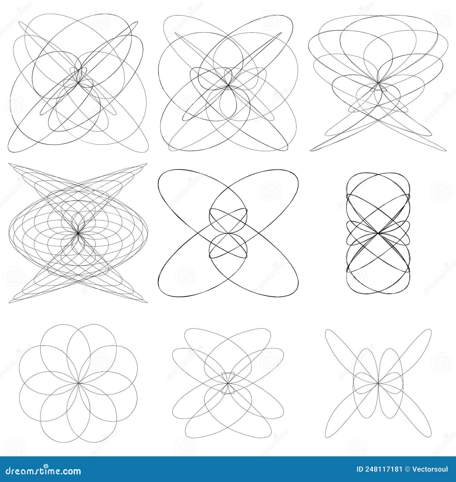 Abstract Line Drawing, Line Art Formation, Structure Stock Illustration ...