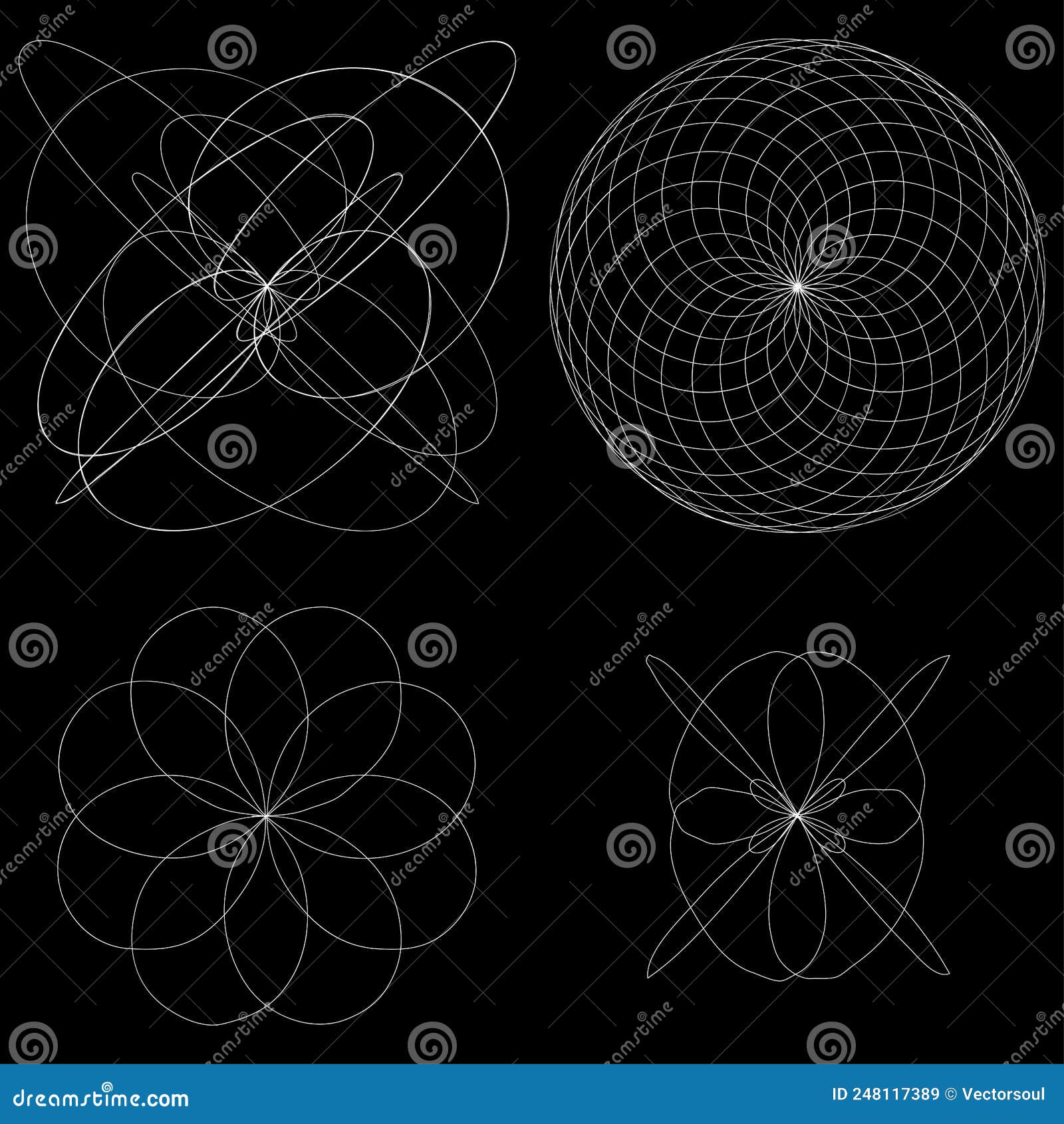 Abstract Line Drawing, Line Art Formation, Structure Stock Illustration ...