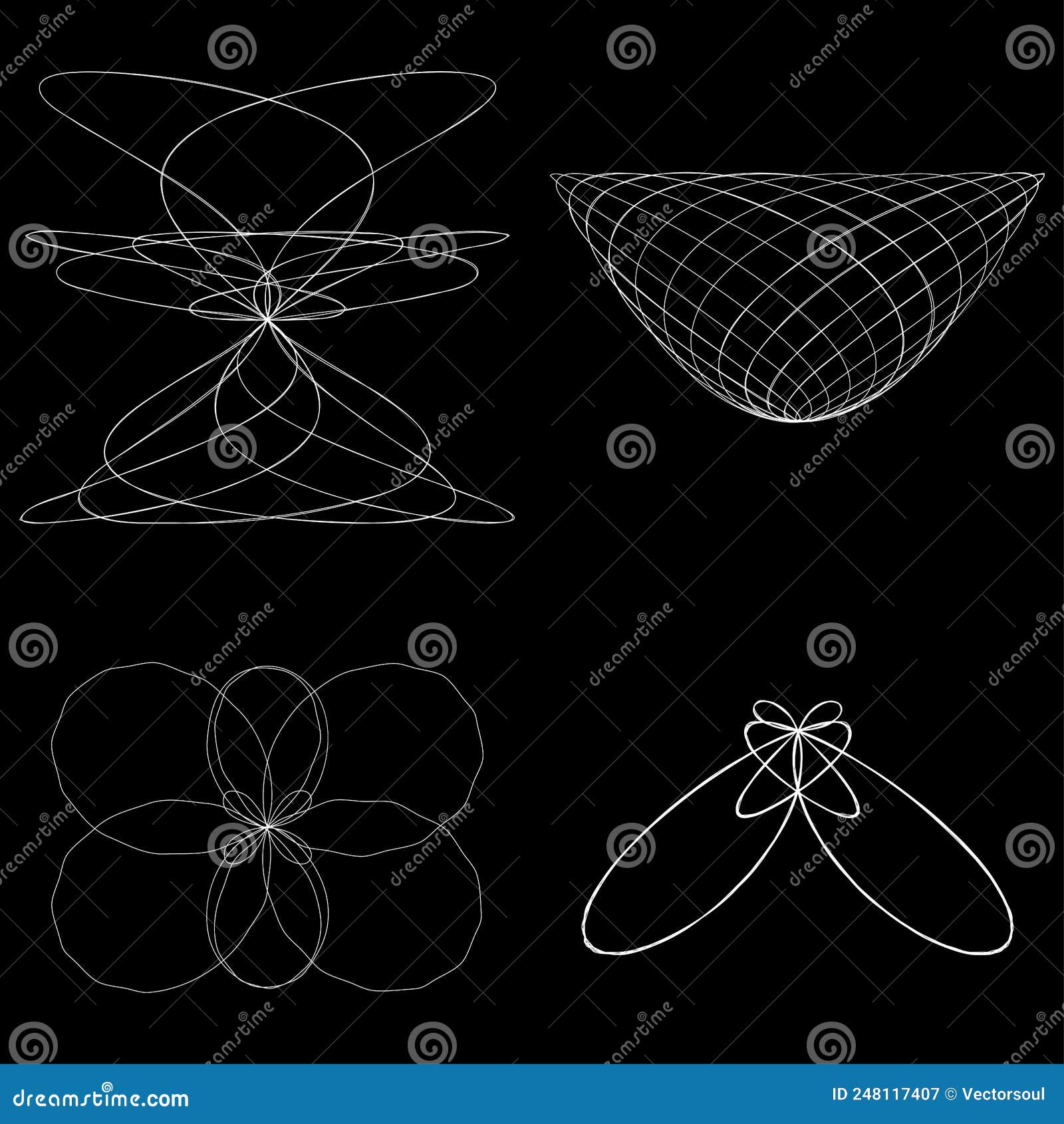 Abstract Line Drawing, Line Art Formation, Structure Stock Illustration ...