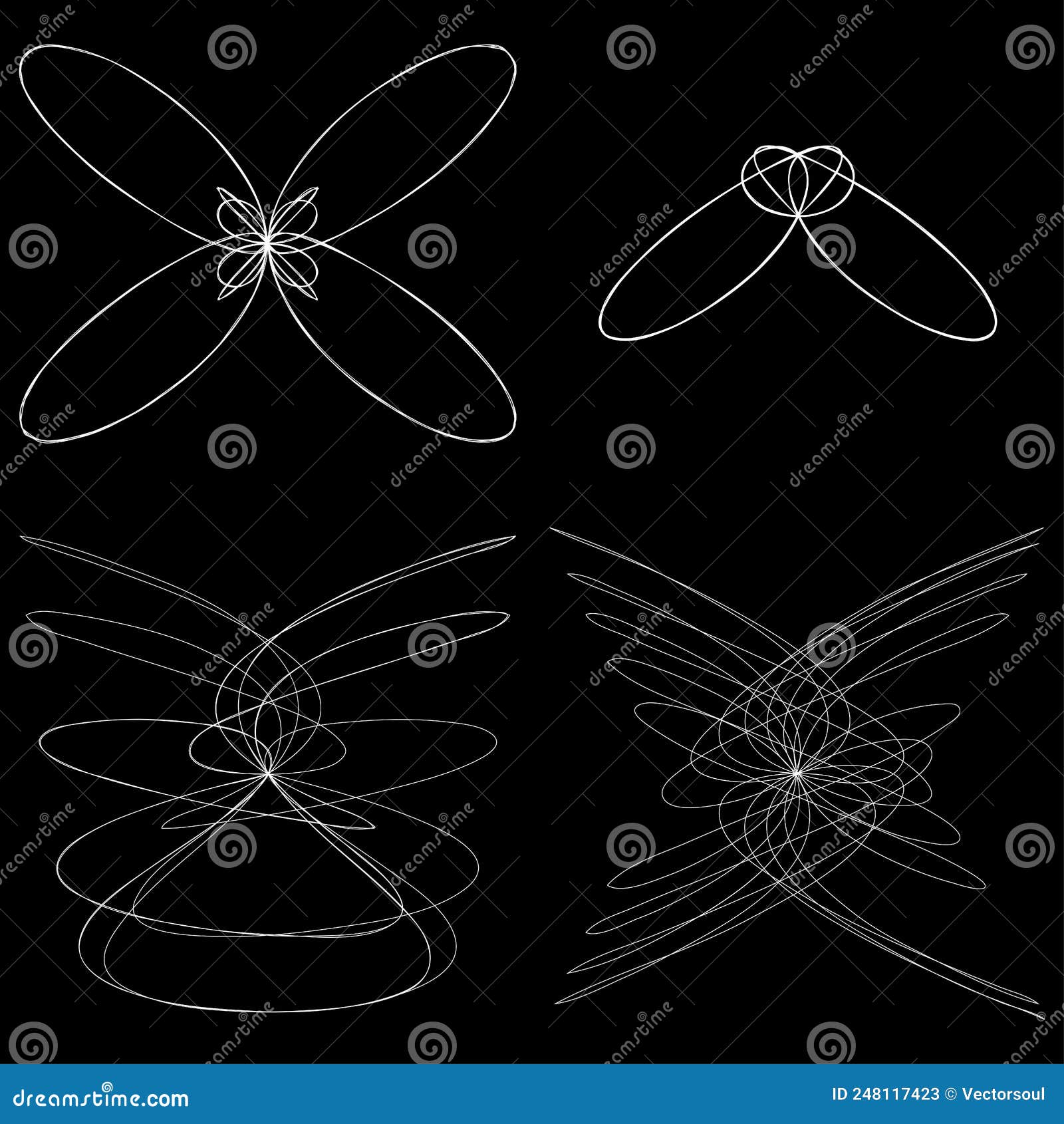 Abstract Line Drawing, Line Art Formation, Structure Stock Illustration ...