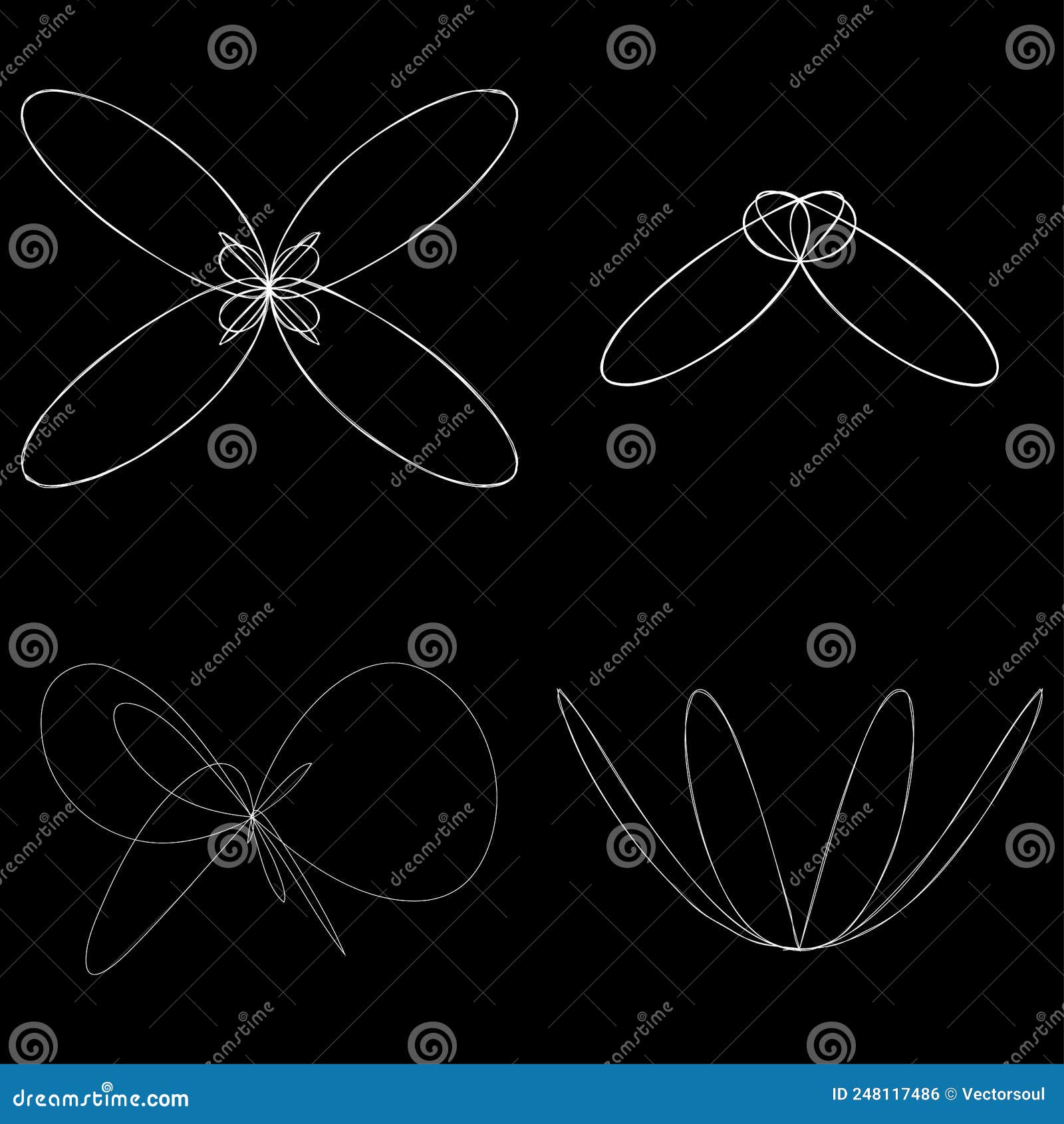 Abstract Line Drawing, Line Art Formation, Structure Stock Illustration ...