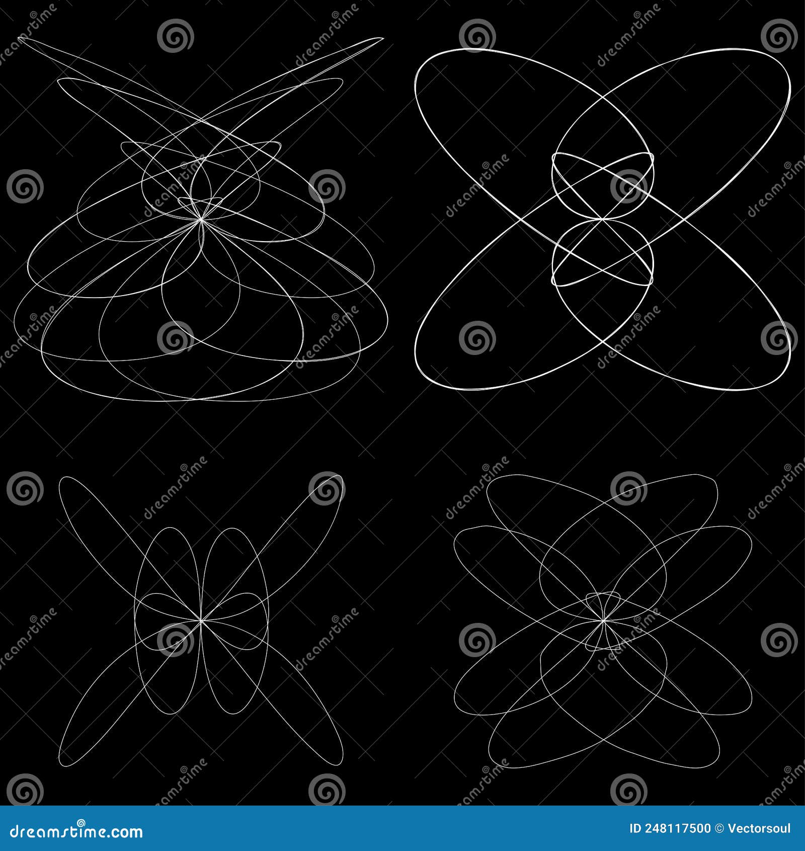 Abstract Line Drawing, Line Art Formation, Structure Stock Illustration ...