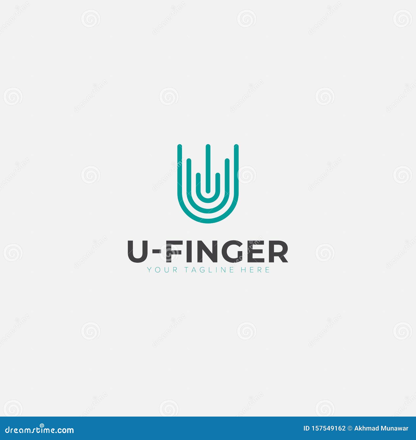 Abstract Line Initial U with Finger Print Logo Designs Editorial ...