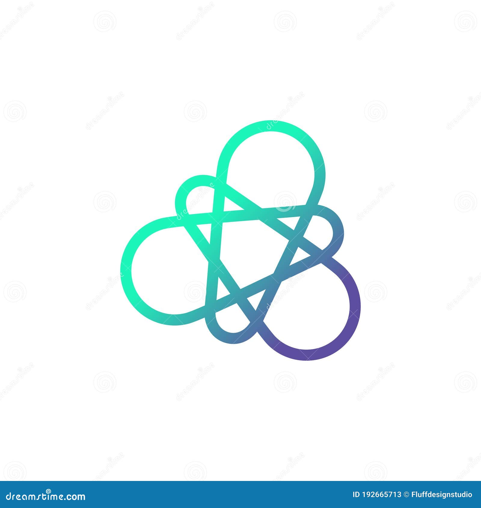 Abstract Line Molecular and Atomic Shape Logo Stock Vector ...