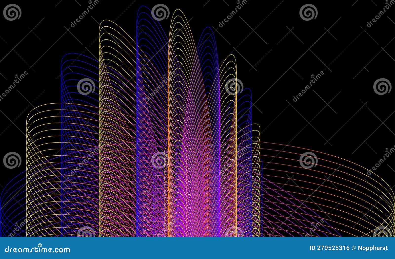 Line with Multi Color on Black Background Stock Illustration ...
